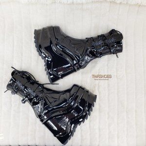 Demonia | Shoes | Wave Bat Wing 6 Wedge Platform Mid Calf Punk Goth ...